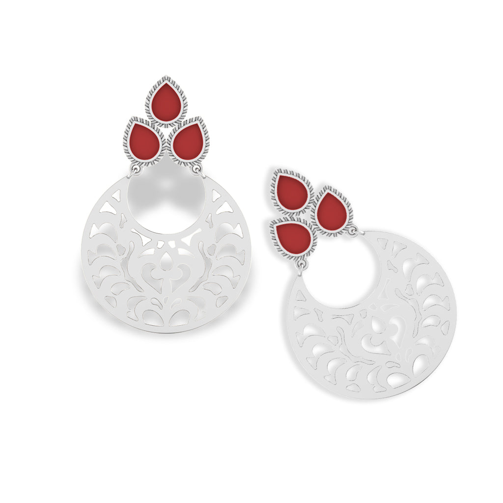 Sunidhi Plain Classy design Silver Chand Bali – iskiuski.com